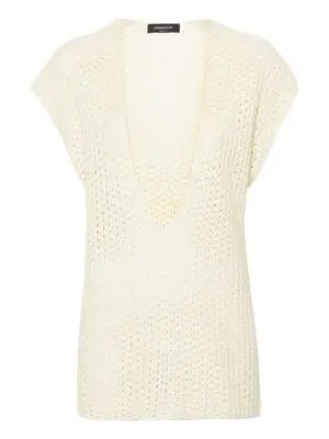 Fabiana Filippi V-neck Open-knit Top - Yellow