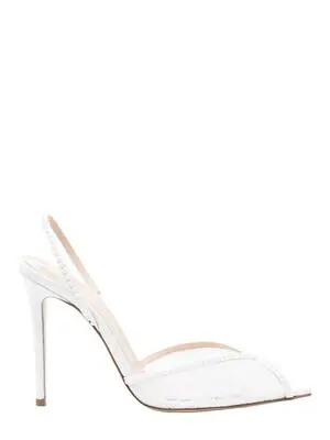 ANDREA WAZEN Katy 105mm Slingback Pumps - White