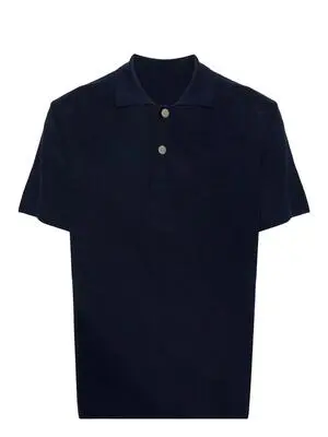 Jacquemus Maille Honeycomb-knit Polo Shirt - Blue
