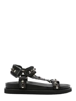 Ash Utopia Studded Leather Sandals - Black