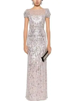 Jenny Packham Sungem Sequinned Gown - Pink