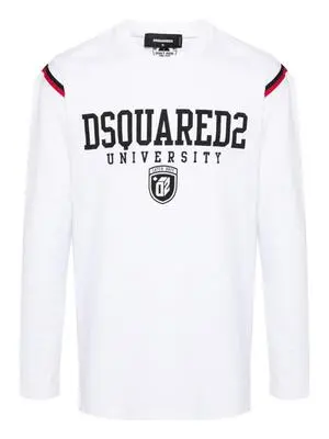 Dsquared2 Stripe-detail Long-sleeve T-shirt - White