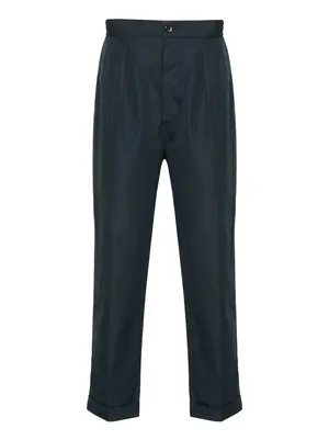 TOM FORD Pleated Tapered Trousers - Blue