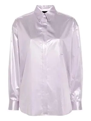 PINKO PINKO Logo-Embroidered Metallic Shirt