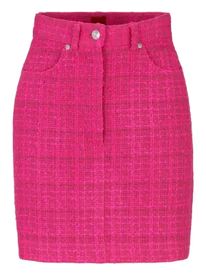 Hugo Mid-rise Tweed Miniskirt - Pink