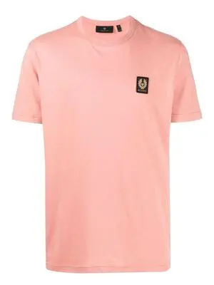 Belstaff Logo-appliqué Cotton T-shirt - Pink