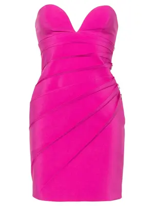 GENNY Strapless Pleat-detail Minidress - Pink