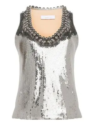 Rabanne Sequin-embellished Top - Silver