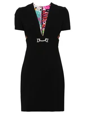 Dsquared2 Logo-plaque Cutout-detail Dress - Black