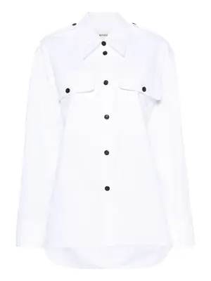 Khaite Button-up Cotton Overshirt - White