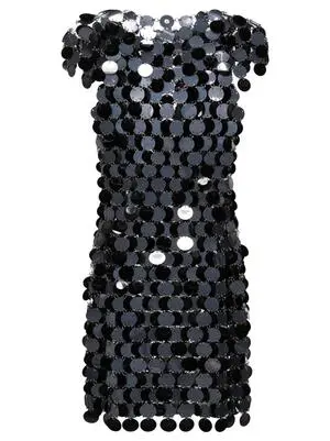 Rabanne Sequinned Chainmail Mini Dress - Black