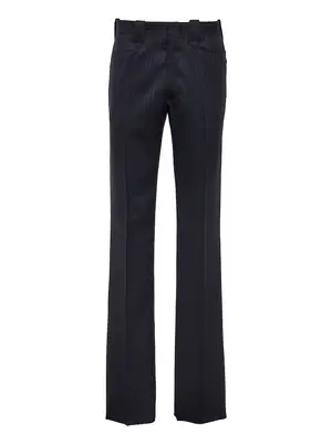 MAISON MARGIELA Maison Margiela Herringbone Wool Straight Leg Trousers