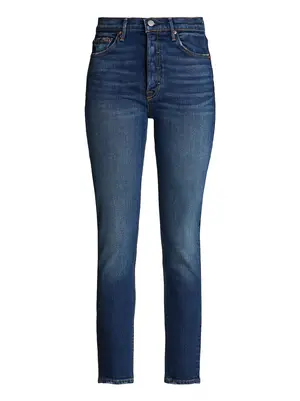 GRLFRND Karolina High-rise Slim-leg Jeans - Mid Denim