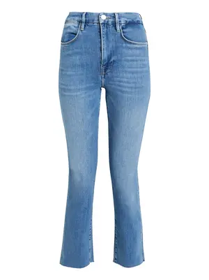 FRAME Le Super High Cropped Straight-leg Jeans - Mid Denim