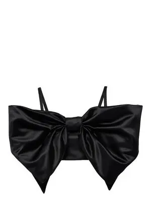Nina Ricci Duchess Bow-detail Satin Bralette - Black