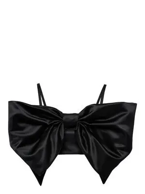 Nina Ricci Duchess Bow-detail Satin Bralette - Black