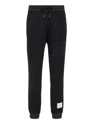 Thom Browne 4-bar Cotton And Silk Sweatpants - Black