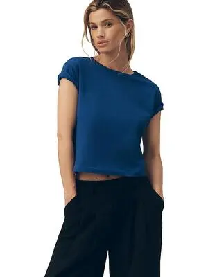 AGOLDE Ade Crop Tee Cobalt