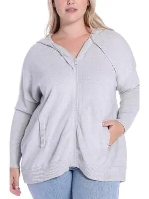 Minnie Rose MINNIE ROSE Cashmere Zip Hoodie Light Heather Grey