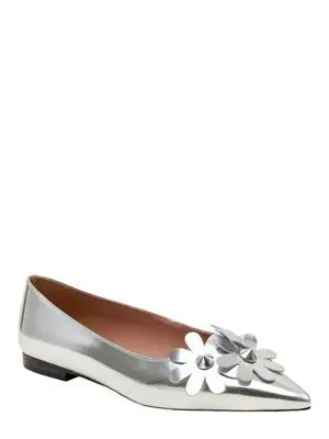 Linea Paolo Narcisus Pointed Toe Flat - Silver