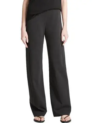 Vince Cotton-blend Wide Leg Pants - Black