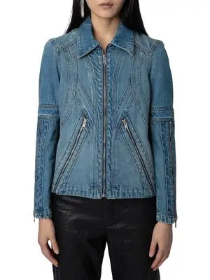 Zadig&Voltaire Cotton Denim Jacket - Light Blue