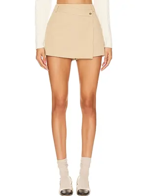 MORE TO COME Demi Wrap Skort - Khaki