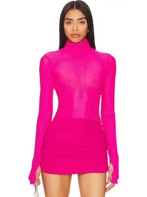 AFRM Milo Rhinestone Bodysuit - Glow Pink