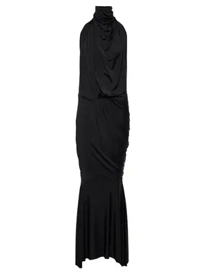 Alexandre Vauthier High-neck Draped Maxi Dress - Black