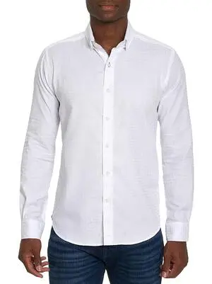 Robert Graham Amory Cotton Tailored Fit Button Down Shirt - White