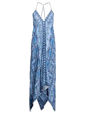 Sandro Floral-print Midi Dress - Blue