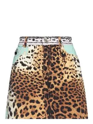 Just Cavalli Leopard-print Denim Skirt - Beige