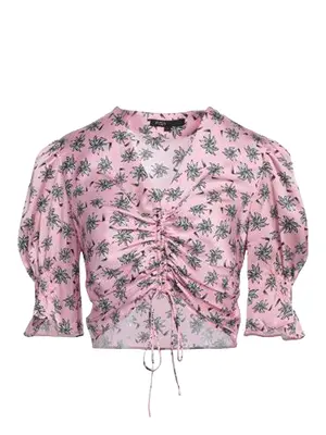 Maje Floral-print Crop Top - Pink