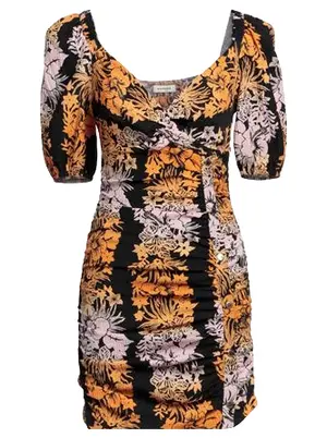 Sandro Mini Bodycon Dress With Floral Print - Black