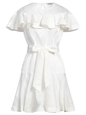 Sandro Mini Pleated Dress - Off White