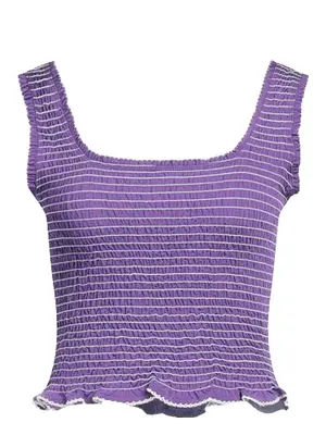 Sandro Striped Crop Top - Purple