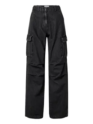 Coperni High-rise Wide-leg Cargo Jeans - Black