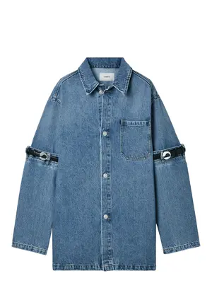 Coperni Oversized Paneled Denim Jacket - Blue