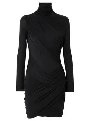 Gauge81 Kores Draped Stretch-jersey Mini Dress - Black