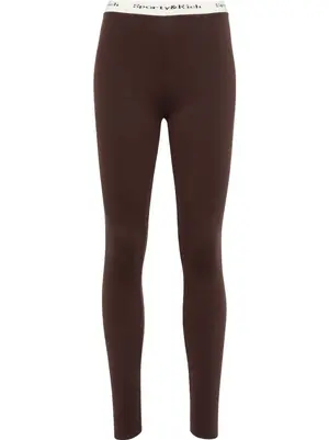 SPORTY & RICH Logo-waistband Knitted Leggings