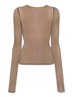 MAISON MARGIELA Exposed-seam Round-neck Top - Neutrals