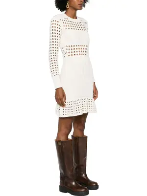 Alexander McQueen Knitted Mini Dress - White