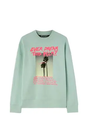 Palm Angels Graphic Print Cotton Sweatshirt - Green