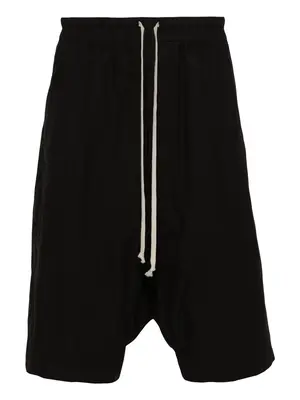 Rick Owens Pods Cotton Shorts - Black