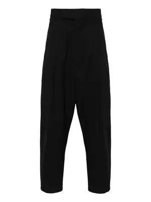 MORDECAI Tapered Cropped Trousers - Black