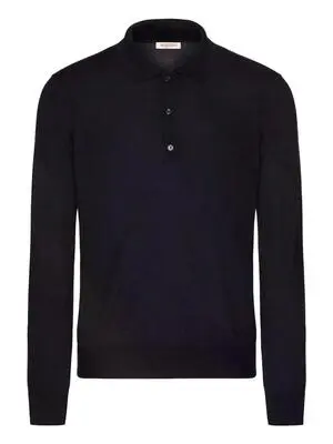 Valentino Garavani Long-sleeve Polo Shirt - Black