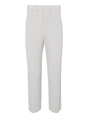 Issey Miyake Basic Tapered Plissé Trousers - Grey