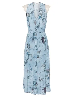 Zadig&Voltaire Rolanys Silk Midi Dress - Blue