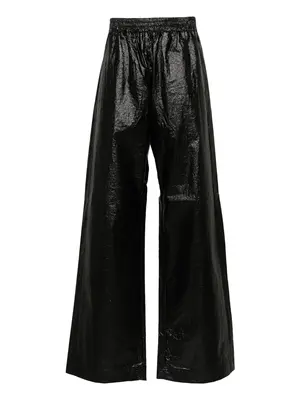 WALTER VAN BEIRENDONCK Embroidered-logo Trousers - Black