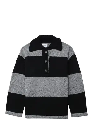 HALFBOY Halfboy Spread-Collar Striped Jumper